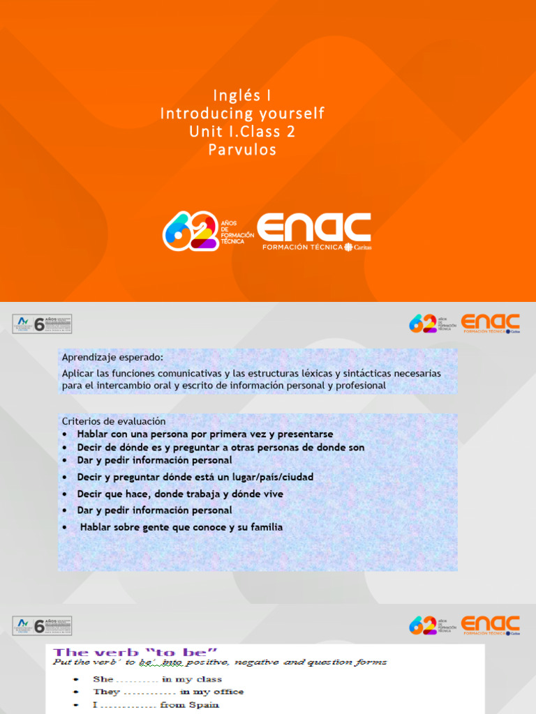 Class 2-Unit 1 Parvulos | PDF