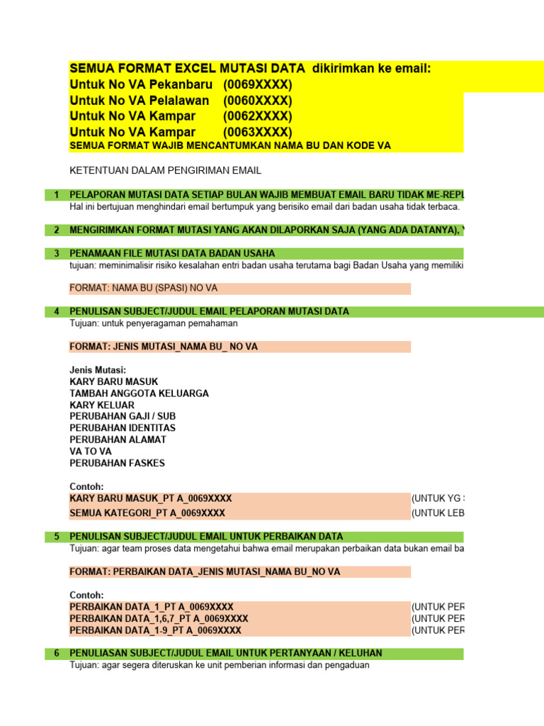 Format 34 Mutasi Data Dan Petunjuk Pengisian-Bpjs Kes | PDF