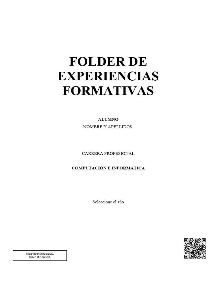 Plantilla Folder de Experiencia Formativas | PDF | Informática | Business