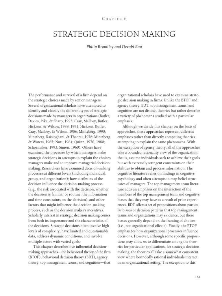6. Strategic decision making | PDF | Risk | Decision Making