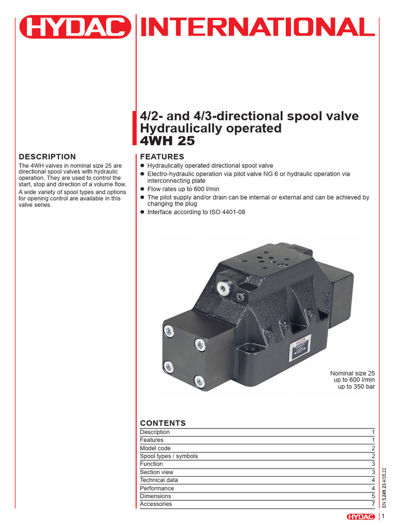 4wh25 Directional Spool Valve 1000451942 en | PDF | Valve | Mechanical Engineering