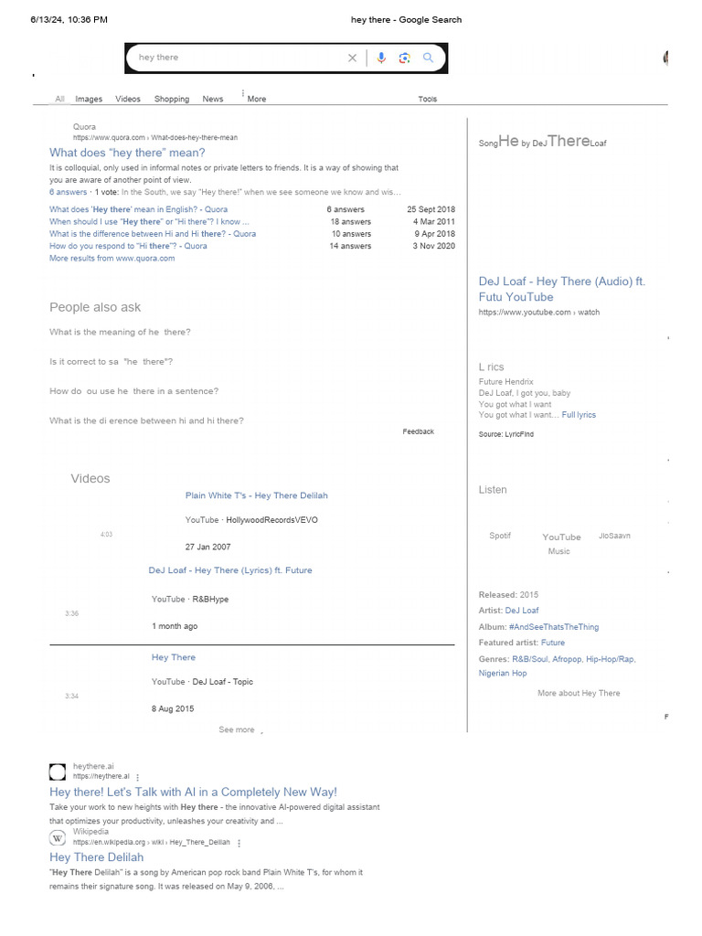 DeJ Loaf ft. Future: Hey There Lyrics | PDF