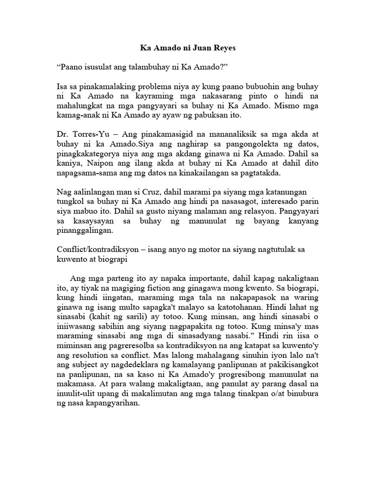 Ka Amado Ni Juan Reyes | PDF