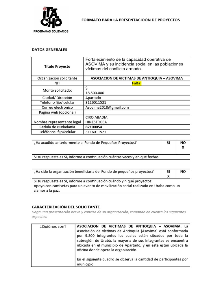 Formato para La Presentacion de Proyectos | PDF | Radiodifusión | Radio