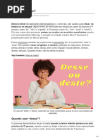 Uso de Deste, Desse, Disto e Disso | PDF | Pronome