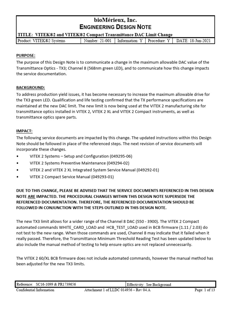 5306 - CSN - VITEK 2 Systems - Transmittance DAC Limit Change - Att 1 ...