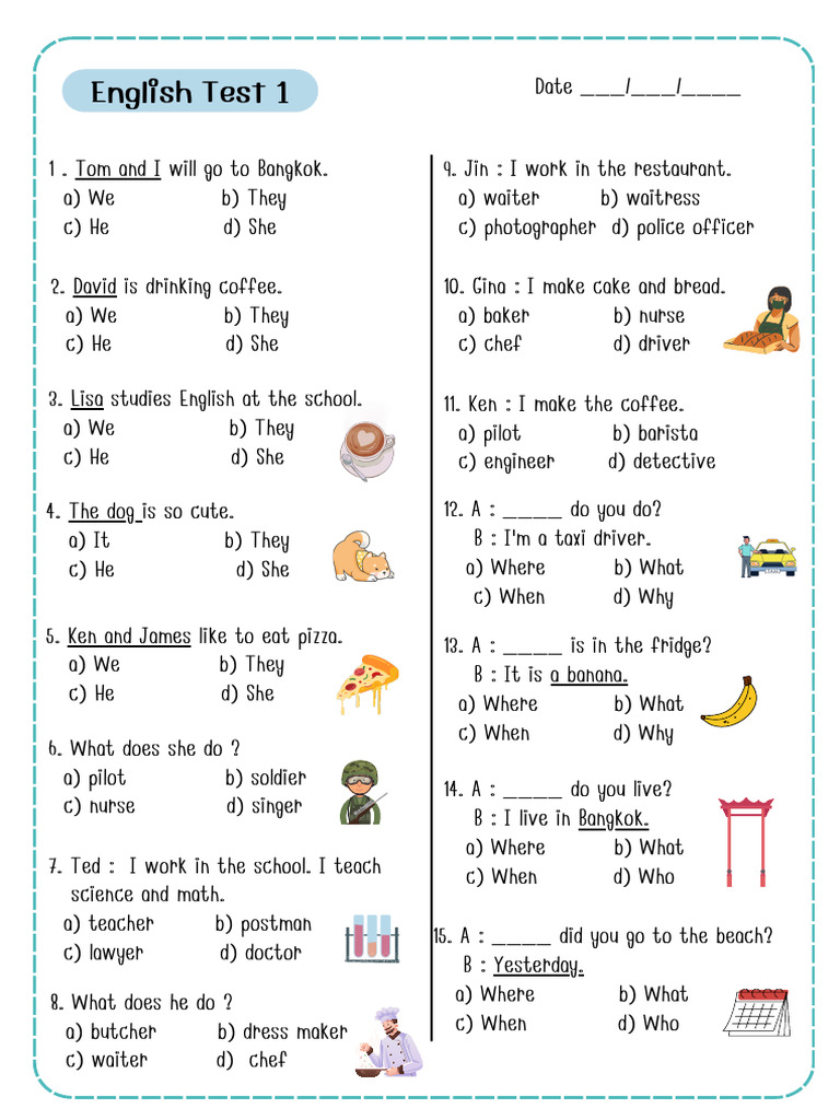 English Test 1 | PDF