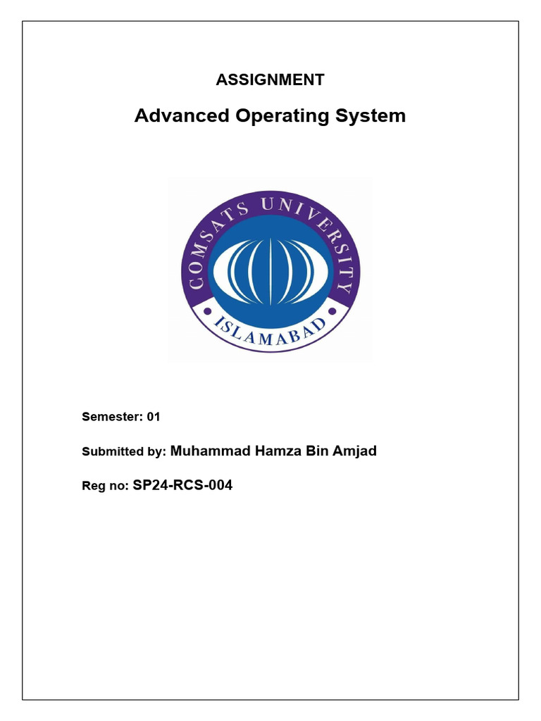 OS-Assignment (Hamza Amjad) | PDF | Scheduling (Computing) | Desktop Environment