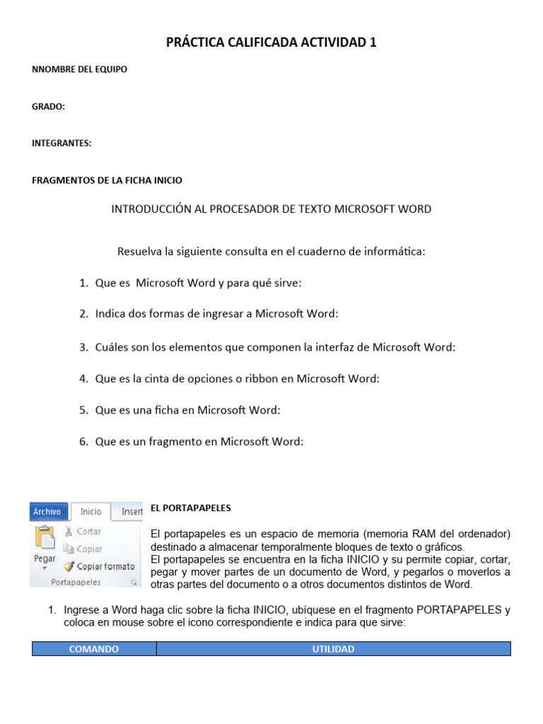 ACTIVIDAD 1 DE WORD (1) | PDF | Microsoft Word | Informática