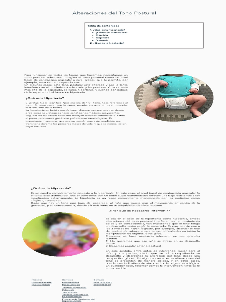 Alteraciones Del Tono Postural - Crecer de Colores | PDF | Especialidades Medicas | Enfermedades ...