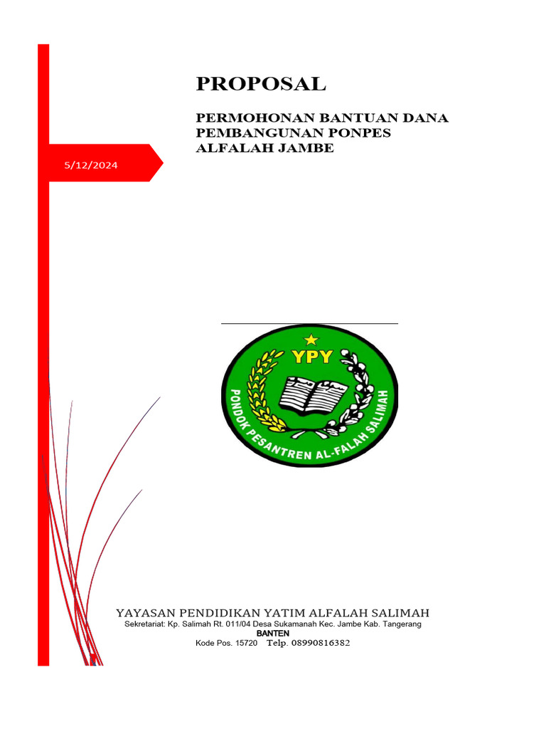 Proposal Ponpes Alfalah 2024 | PDF