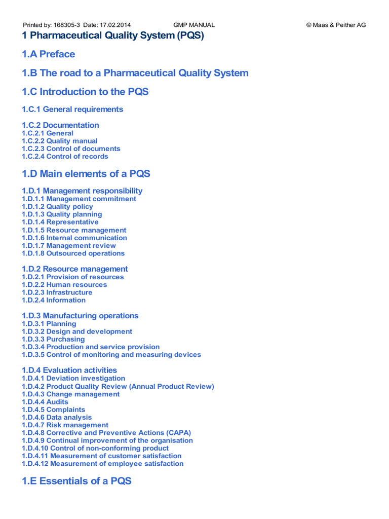 1 Pharmaceutical Quality System | PDF | Audit | Quality Management System