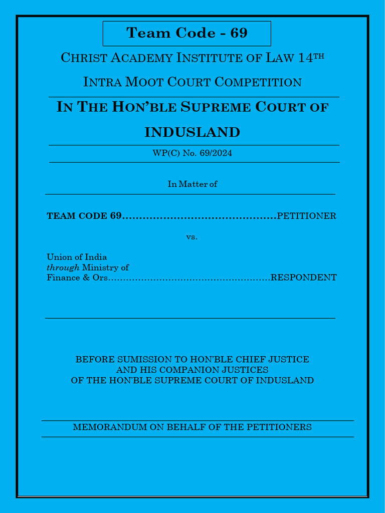 TC 69 Memorial | PDF | Expense | Negotiable Instrument