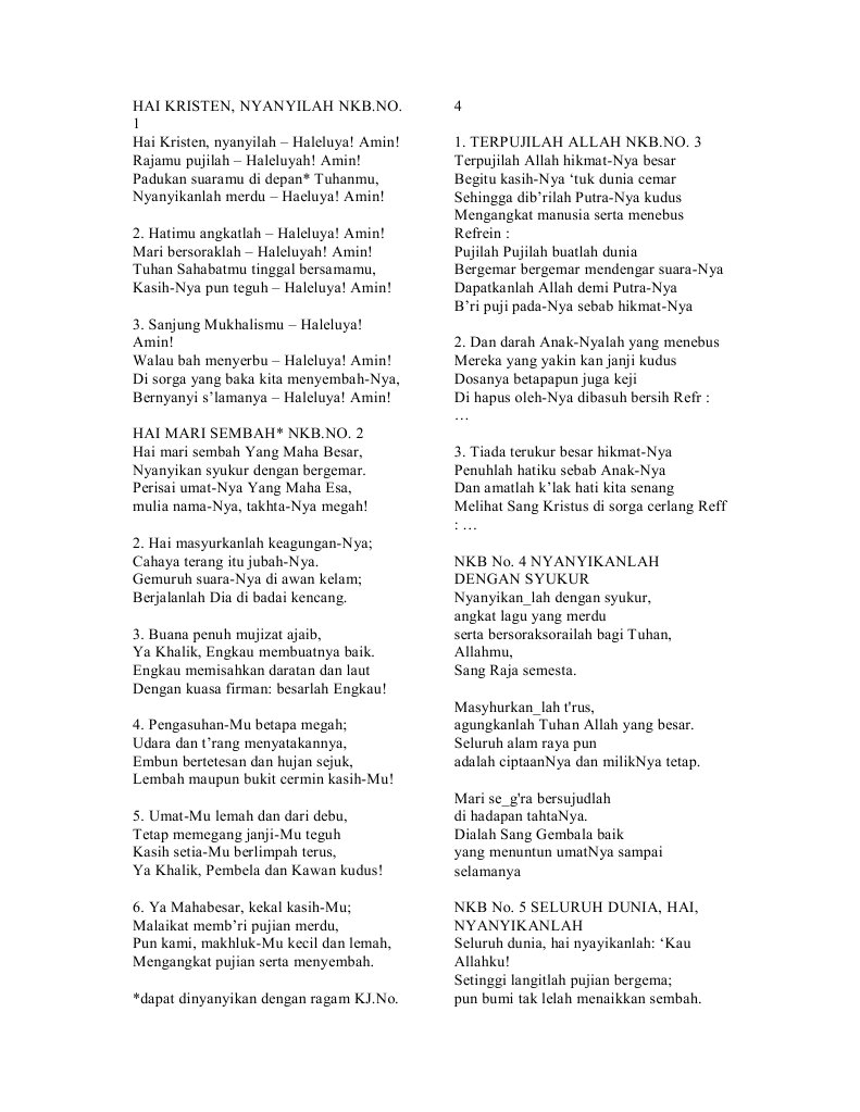 Buku Nyanyian NKB | PDF | Puisi