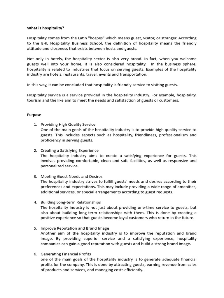 Introduction To Hospitality English (Unit 1) | PDF | Tourism | Hotel