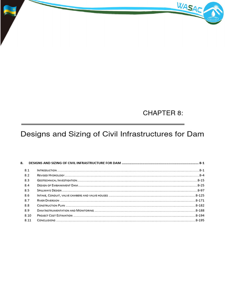 Chapter 8 Designs and Sizing of Civil Infrastructure For Dam | PDF ...
