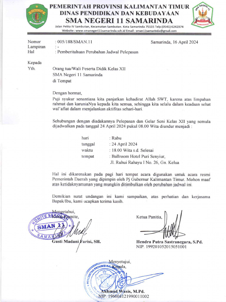 Surat Pemberitahuan Pelepasan | PDF