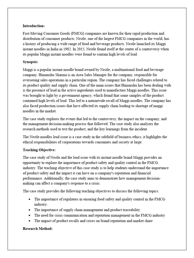 PGFA2106 (SM Individual Assignment) | PDF | Nestlé | Crisis Management
