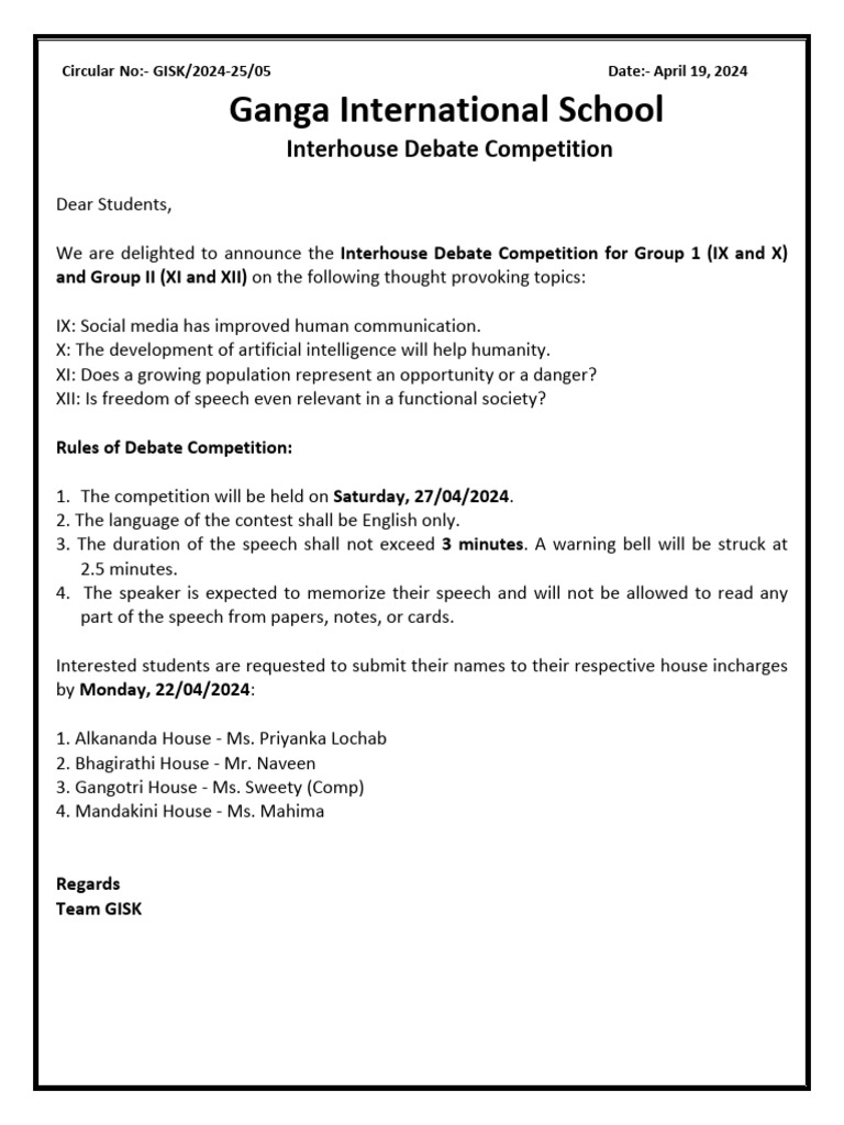 Circular No 05 | PDF