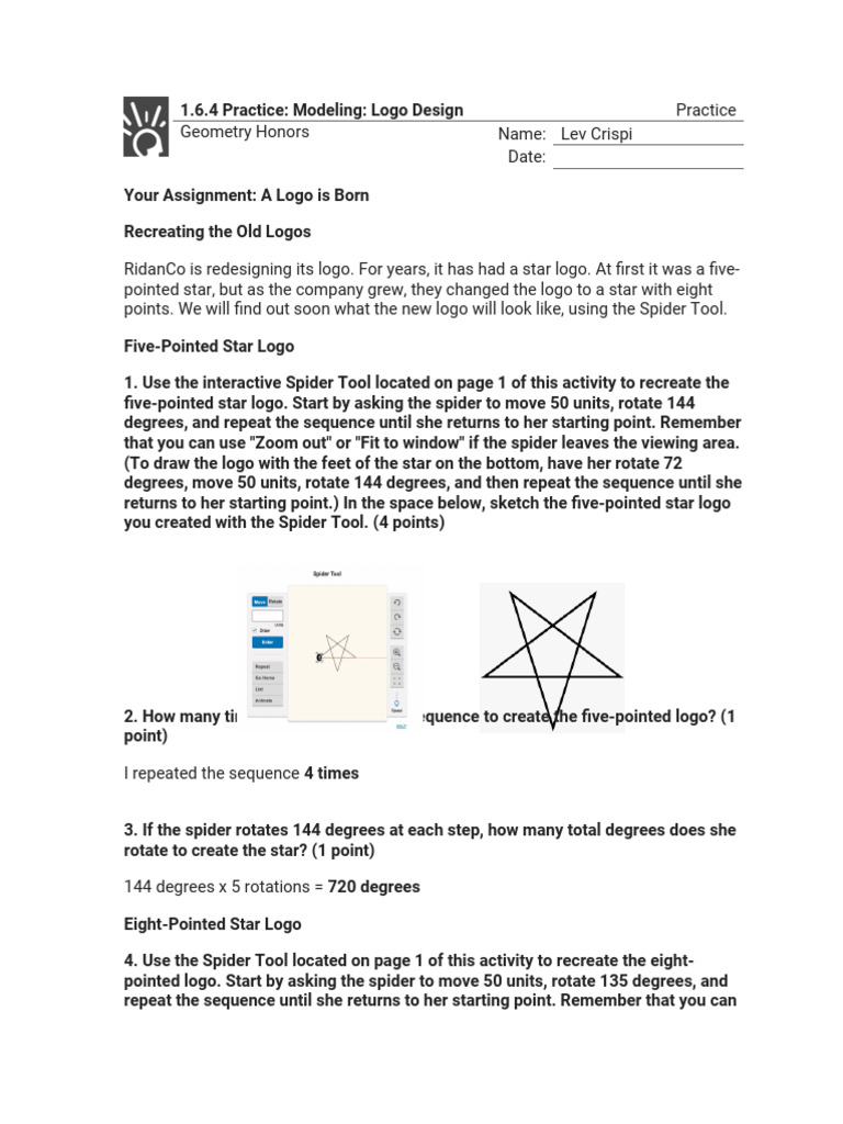 1.6.4 Practice - Modeling - Logo Design (Practice) | Download Free PDF | Polygon | Convex Geometry