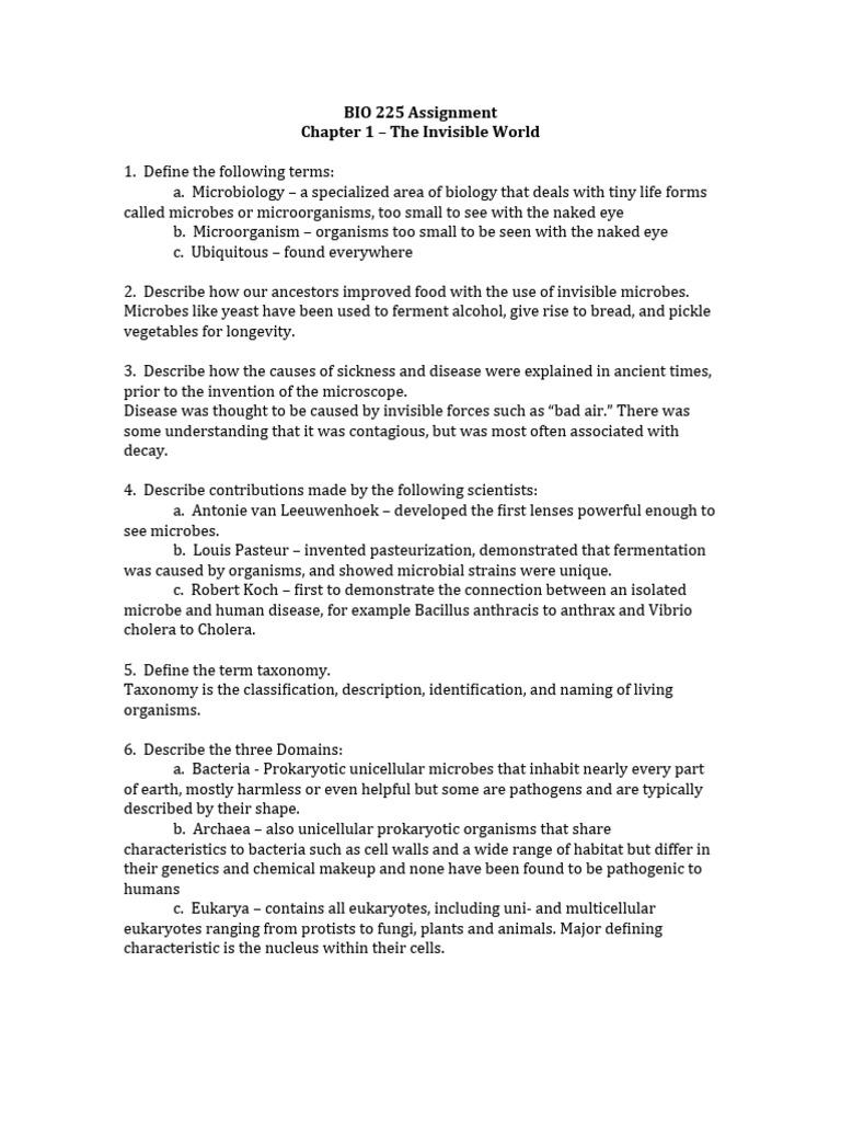 BIO 225 Chapter 1 Notes and Important Terms | Download Free PDF ...
