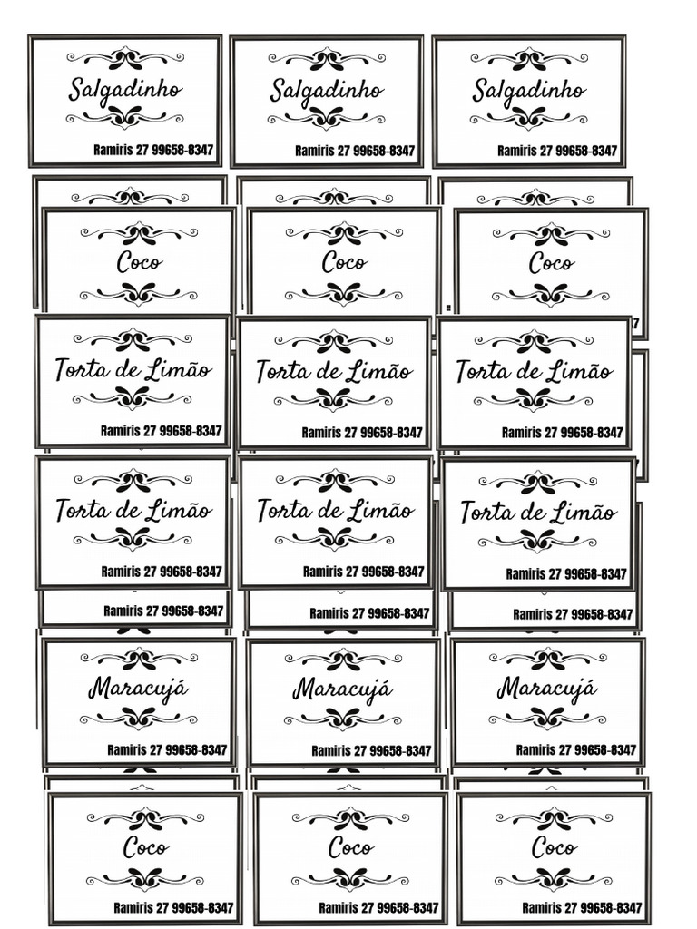 Etiqueta Biscoito | PDF