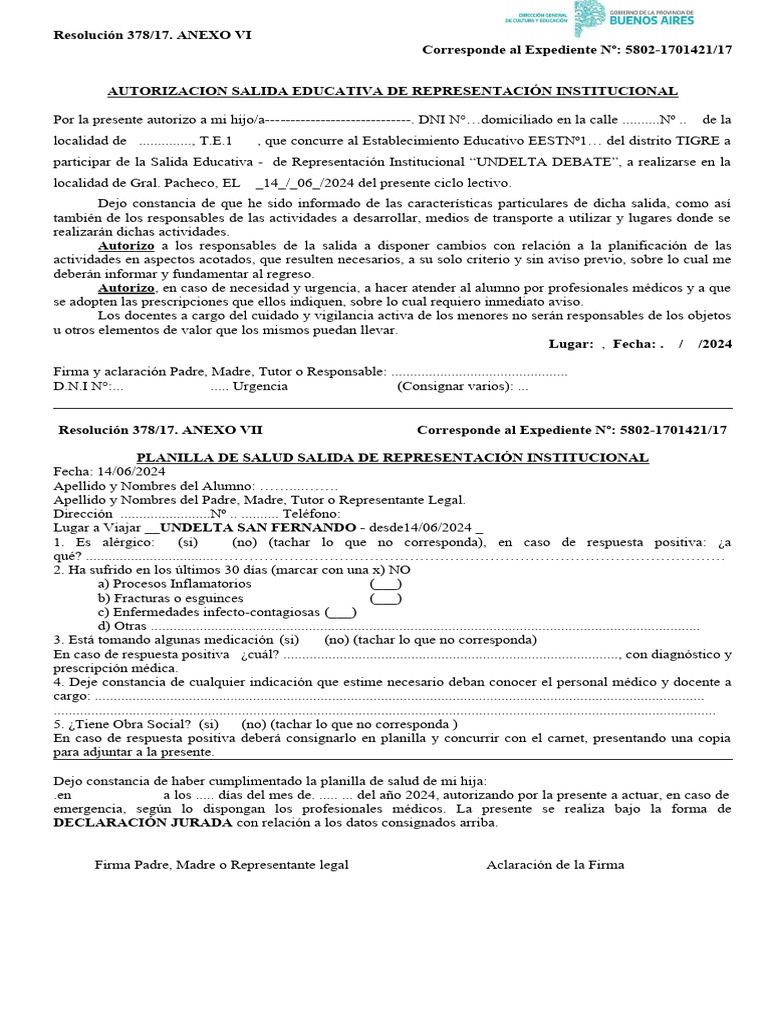 Anexo VI y VII. MENORES - UNDELTA | PDF