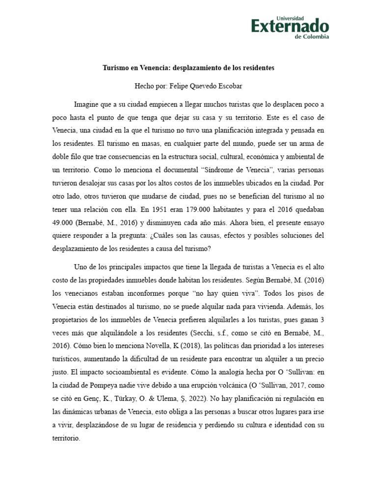 Turismo en Venencia | PDF | Turismo | Empleo