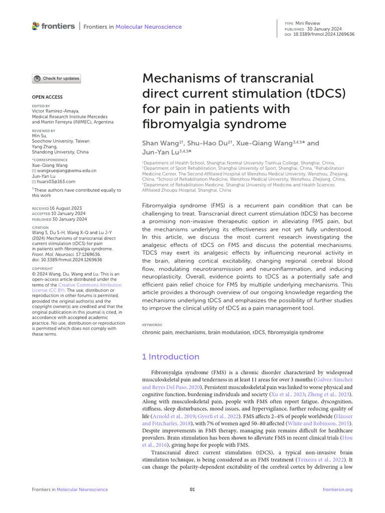 Fibromialgia e TDCS | PDF | Neural Oscillation | Fibromyalgia Fibromialgia e TDCS | PDF | Neural Oscillation | Fibromyalgia