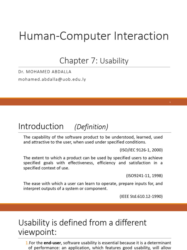 Chapter 7 Usability | PDF