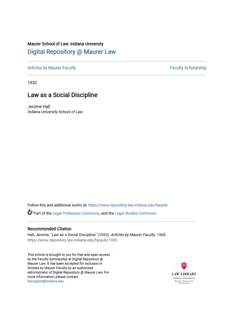 Law as a Social Discipline Explained | PDF | Jurisprudence | Psychiatry