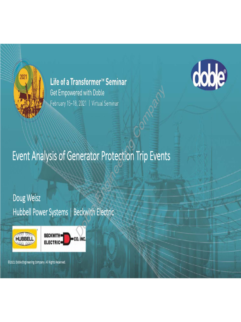Event Analysis of Generator Protection Trip Events | PDF | Electric ...