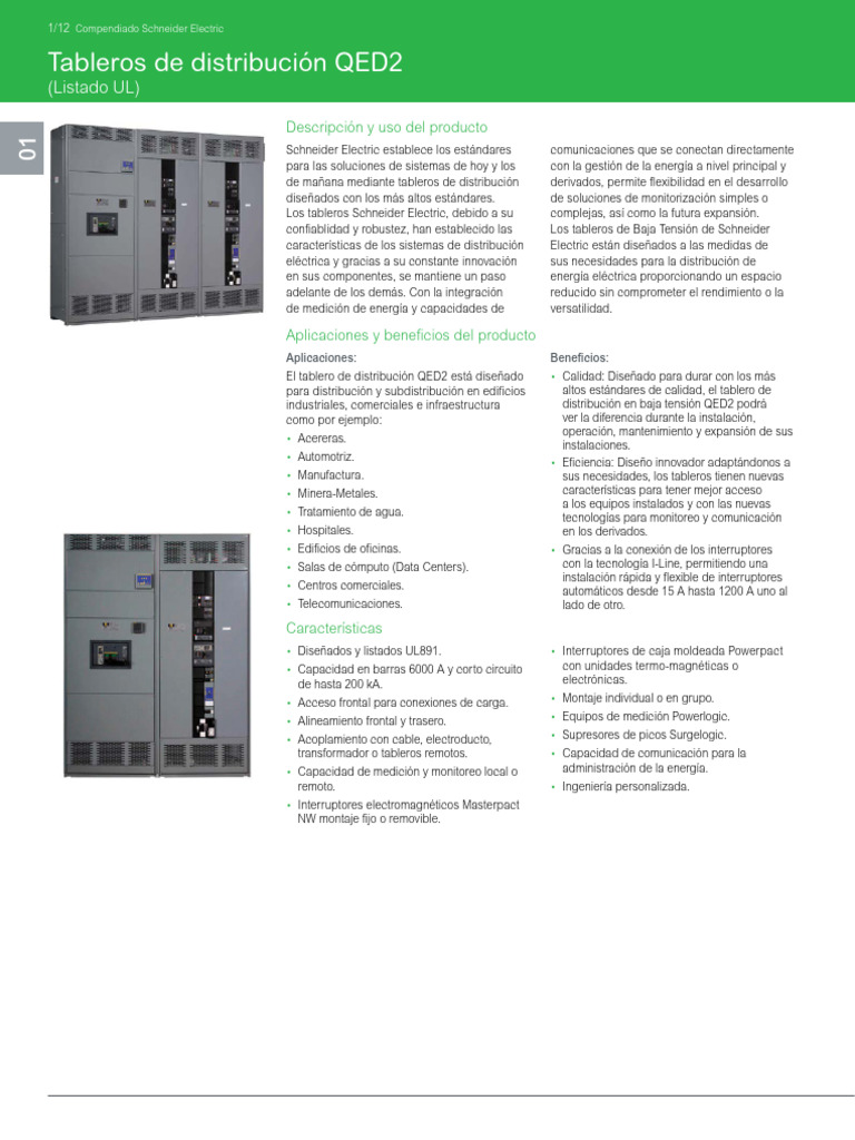 Tablero QED2 | Descargar gratis PDF | Ingenieria Eléctrica | Informática