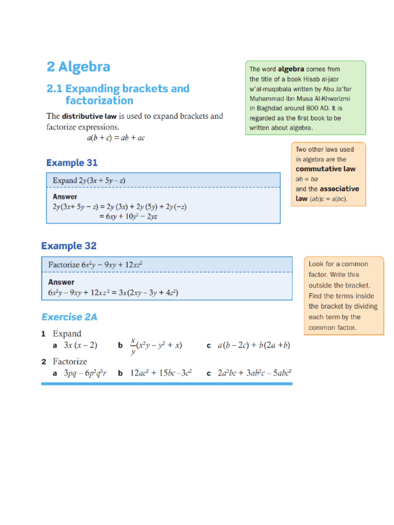 Algebra Expanding Brackets, Factorizing and surds | PDF