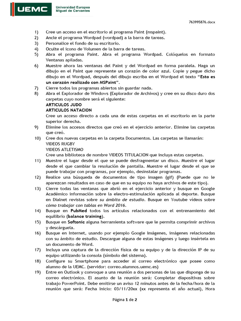 Ejercicios I WIO-Herramientas TIC Inves-TIC-CAFD (1) | PDF | Software | Plataformas de computación
