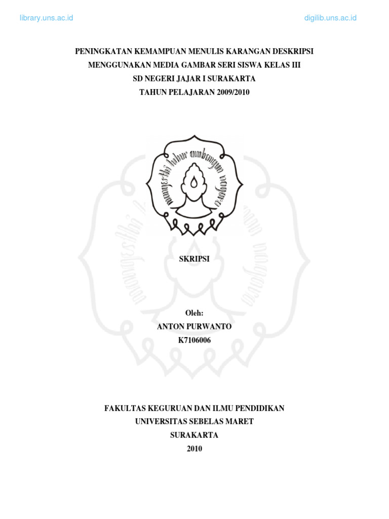 Peningkatan Menulis Deskripsi dengan Gambar Seri di SD Jajar I | PDF