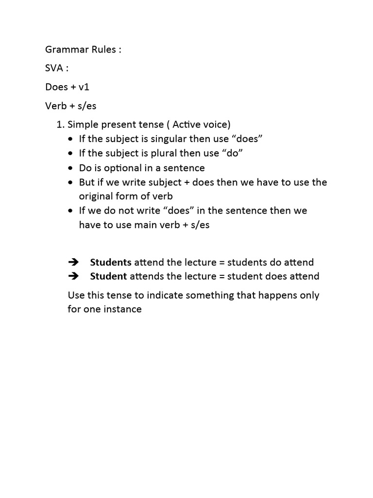Grammar Rules Night Batch | PDF | Verb | Grammatical Tense