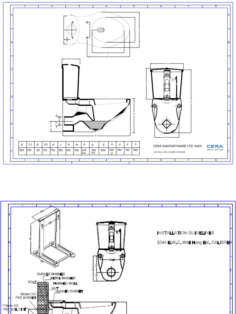Wall Hung Calibre Specifications 2044 | PDF