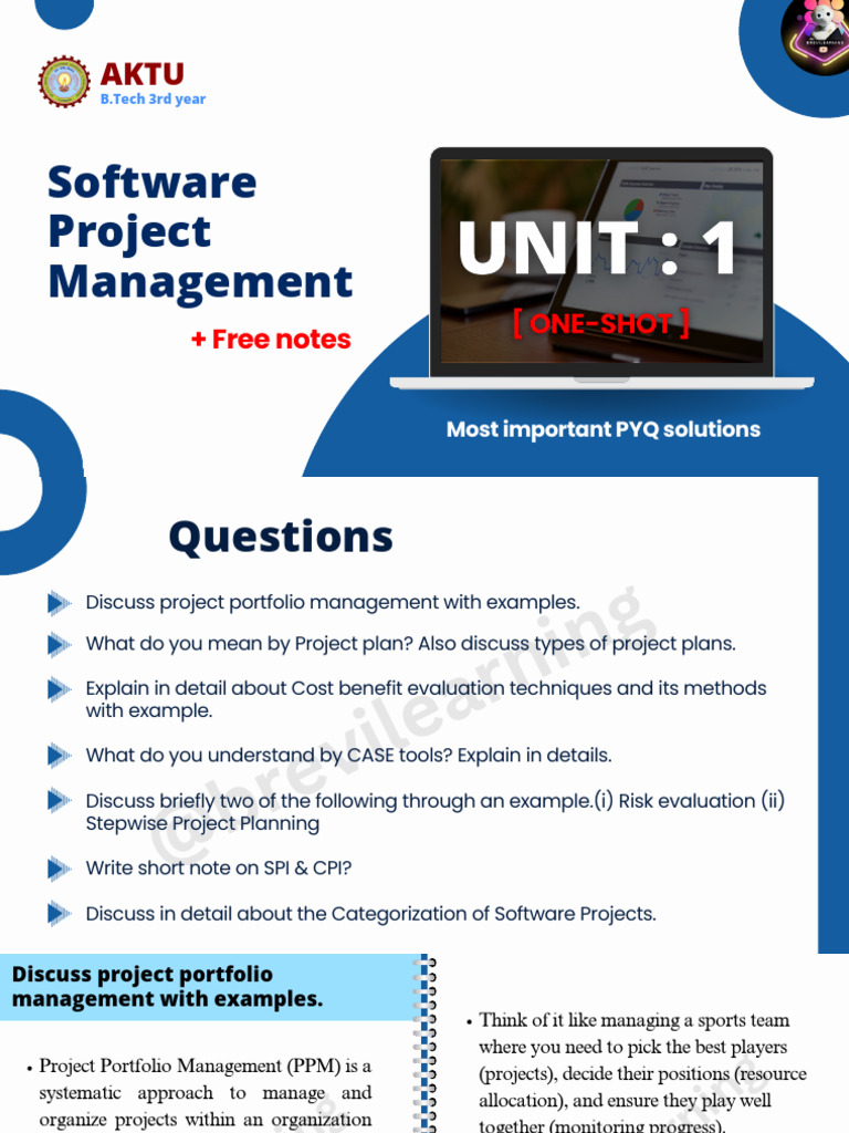 SPM Unit-1 For One Shot Video by Brevilearning YT-1 | PDF | Net Present Value | Internal Rate Of ...