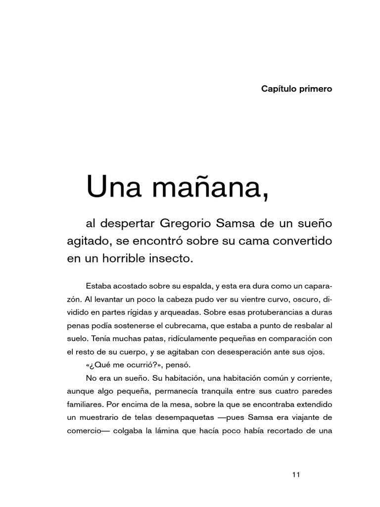 La Metamorfosis - Franz Kafka - Fragmento | PDF