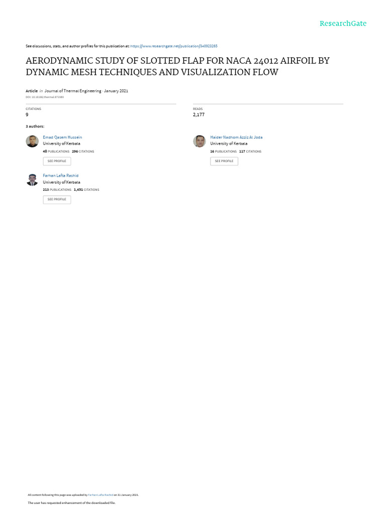 AERODYNAMIC STUDY OF SLOTTED FLAP FOR NACA 24012 AIRFOIL BY DYNAMIC MESH TECHNIQUES AND ...