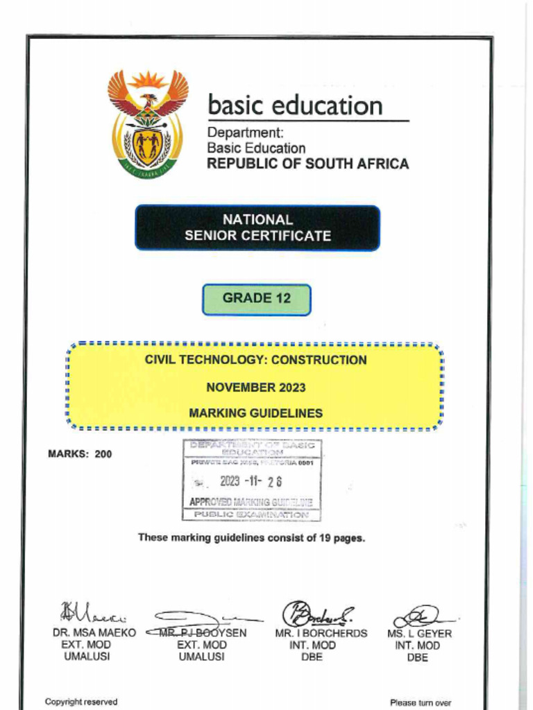 Civil Tech (Construction) Oct-Nov 2023 Approved Marking Guideline (Eng ...