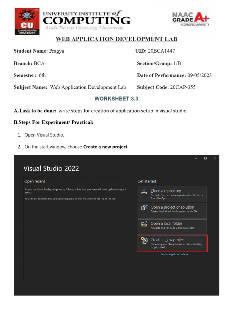 20BCA1447 Pragya webDEV 3.3 | PDF | Application Software | Computing