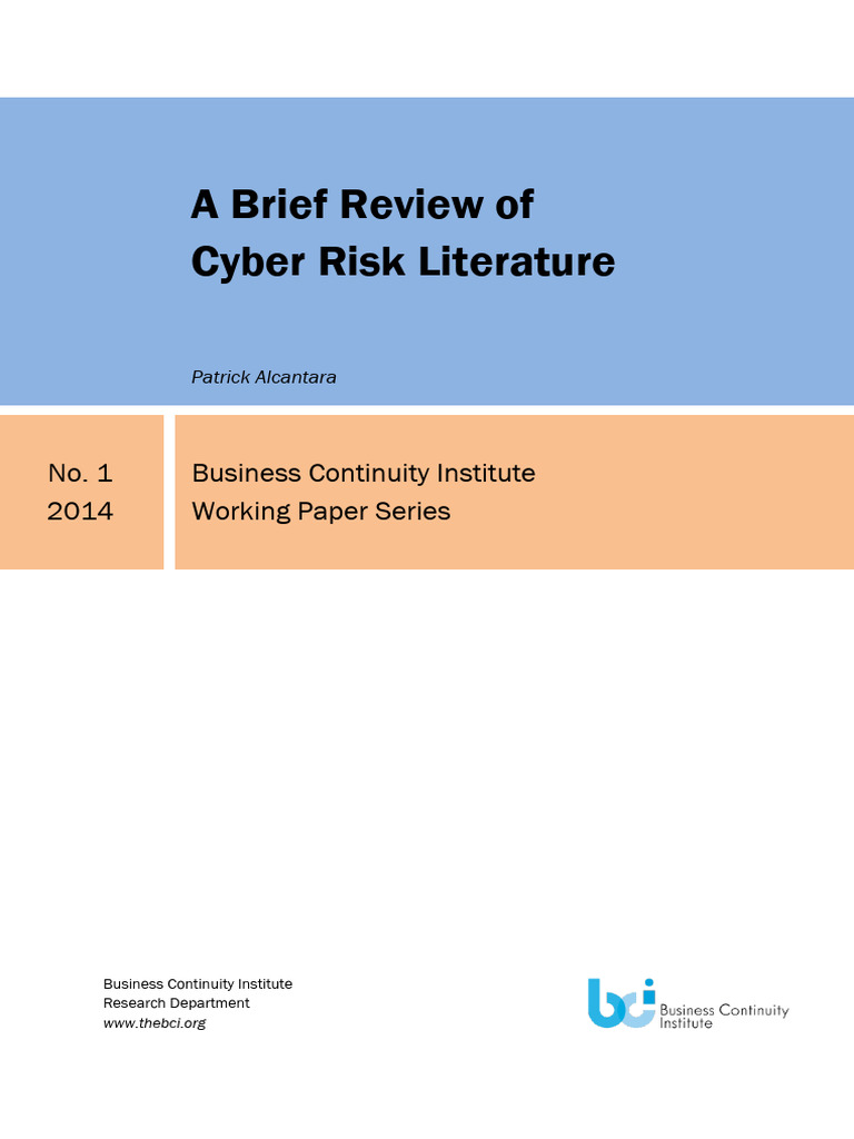 A Brief Review of Cyber Risk Literature | PDF | Malware | Risk