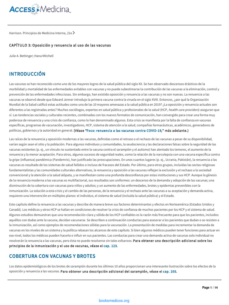 Harrison Principios de Medicina Interna 21 Edición | PDF | Vacunación ...