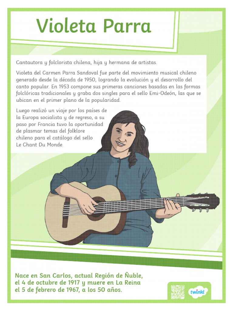 Biografía de Violeta Parra para Niños | PDF