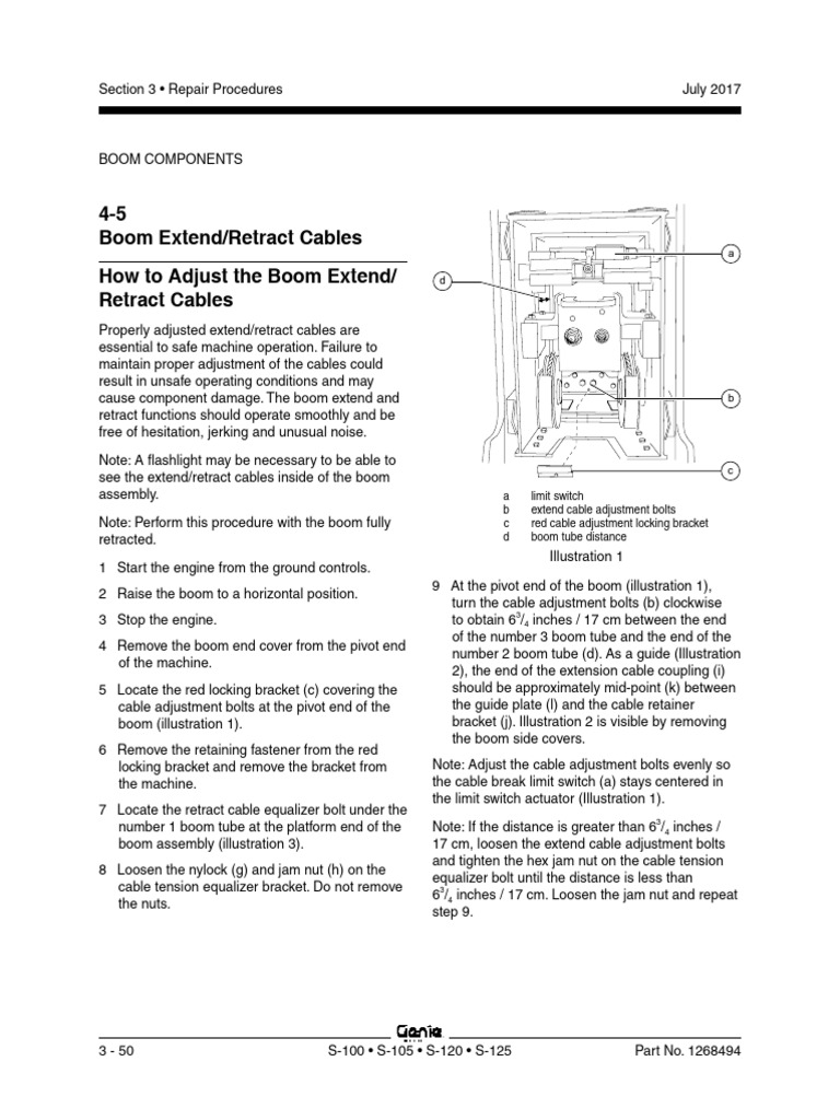 Boom Extend/Retract Cables Genie S105 | PDF | Nut (Hardware) | Screw