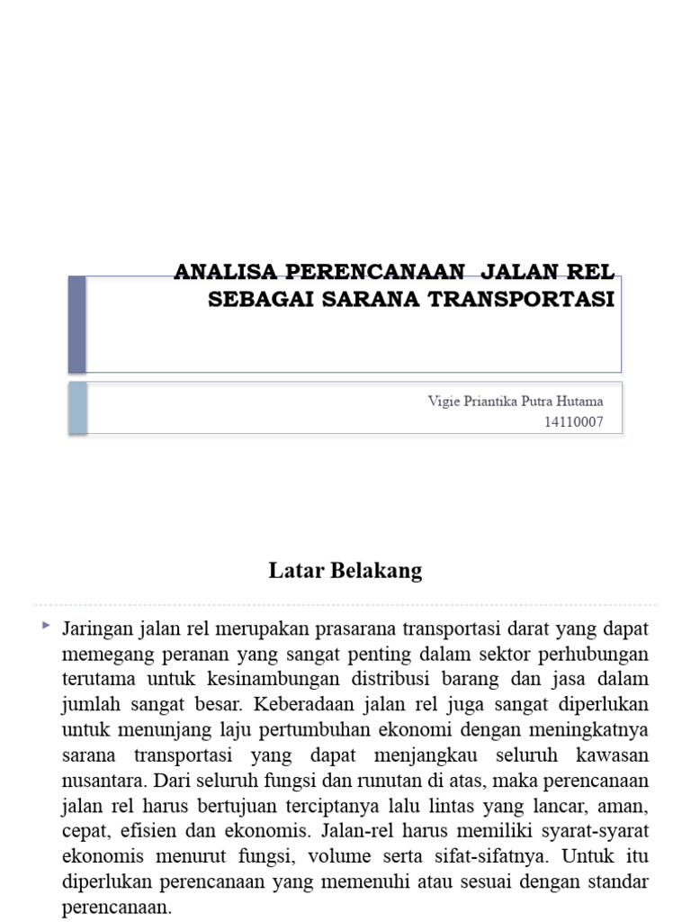 Perencanaan Jalan Rel untuk Transportasi Efisien | PDF