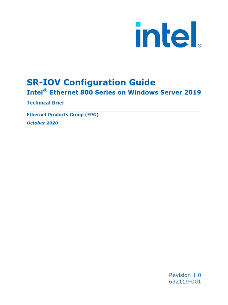 E810 SR-IOV Windows Server 2019 ConfigGuide - Rev1.0 | PDF | Hyper V | Virtualization