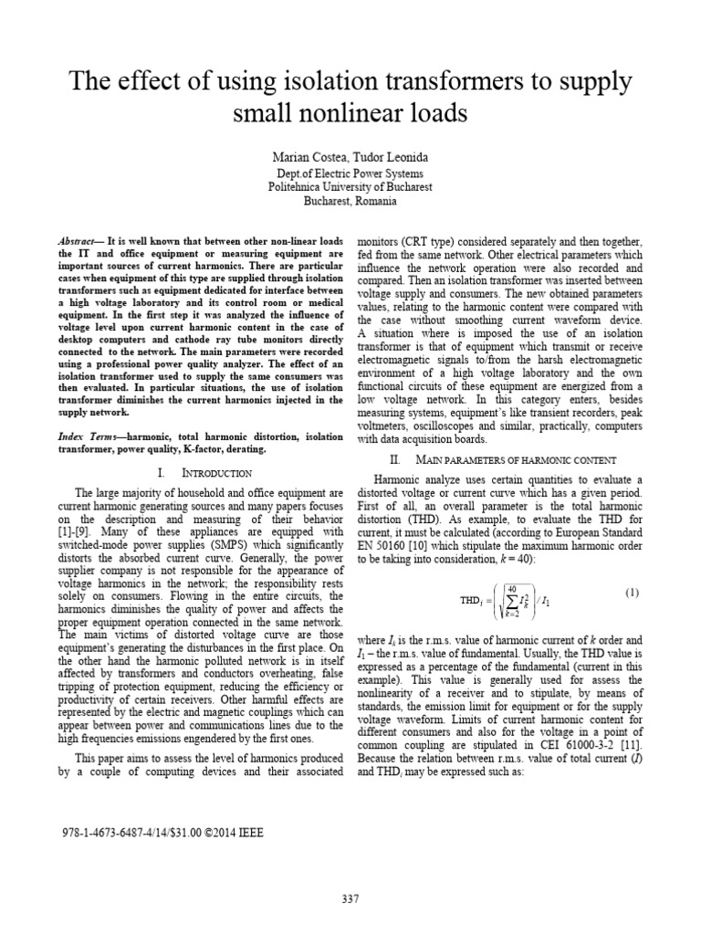 (Paper) (IEEE) (Qualidade Energia) (Harmônicos) The Effect of Using Isolation Transformers To ...